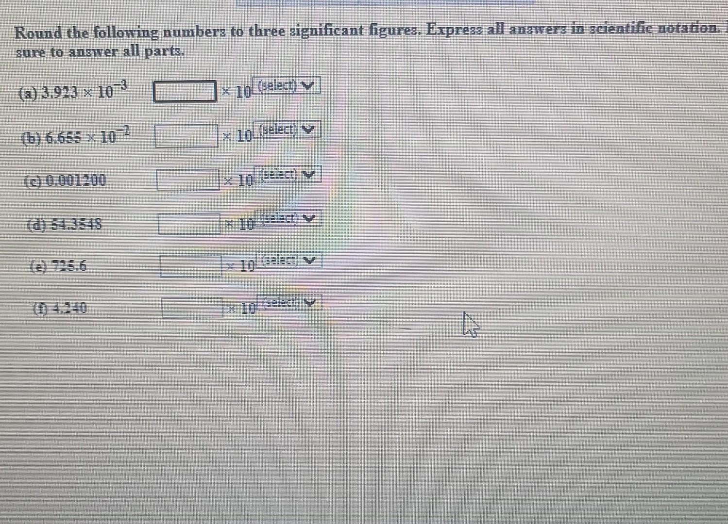 Solved Round the following numbers to three significant | Chegg.com