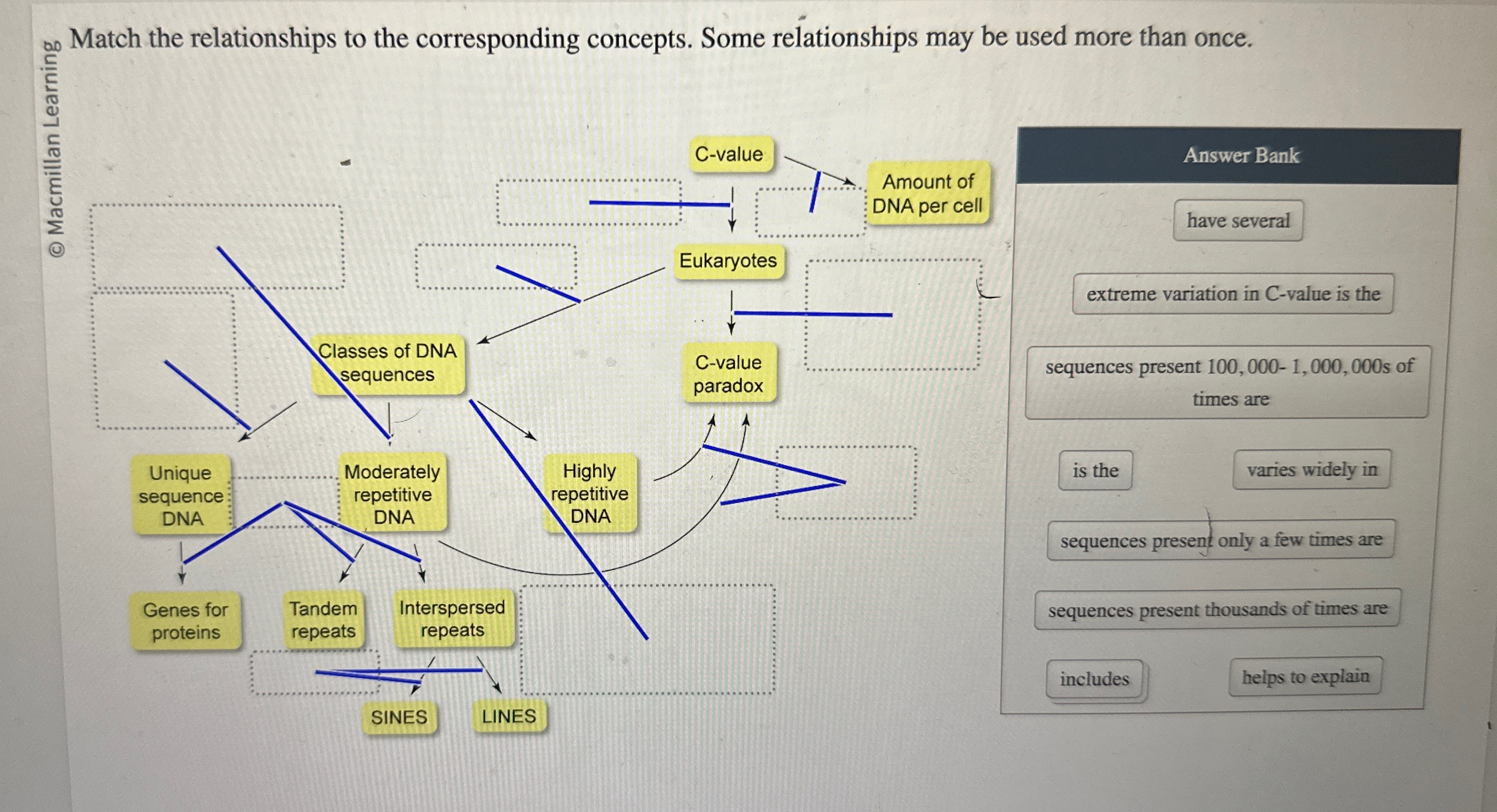 Solved an Match the relationships to the corresponding | Chegg.com