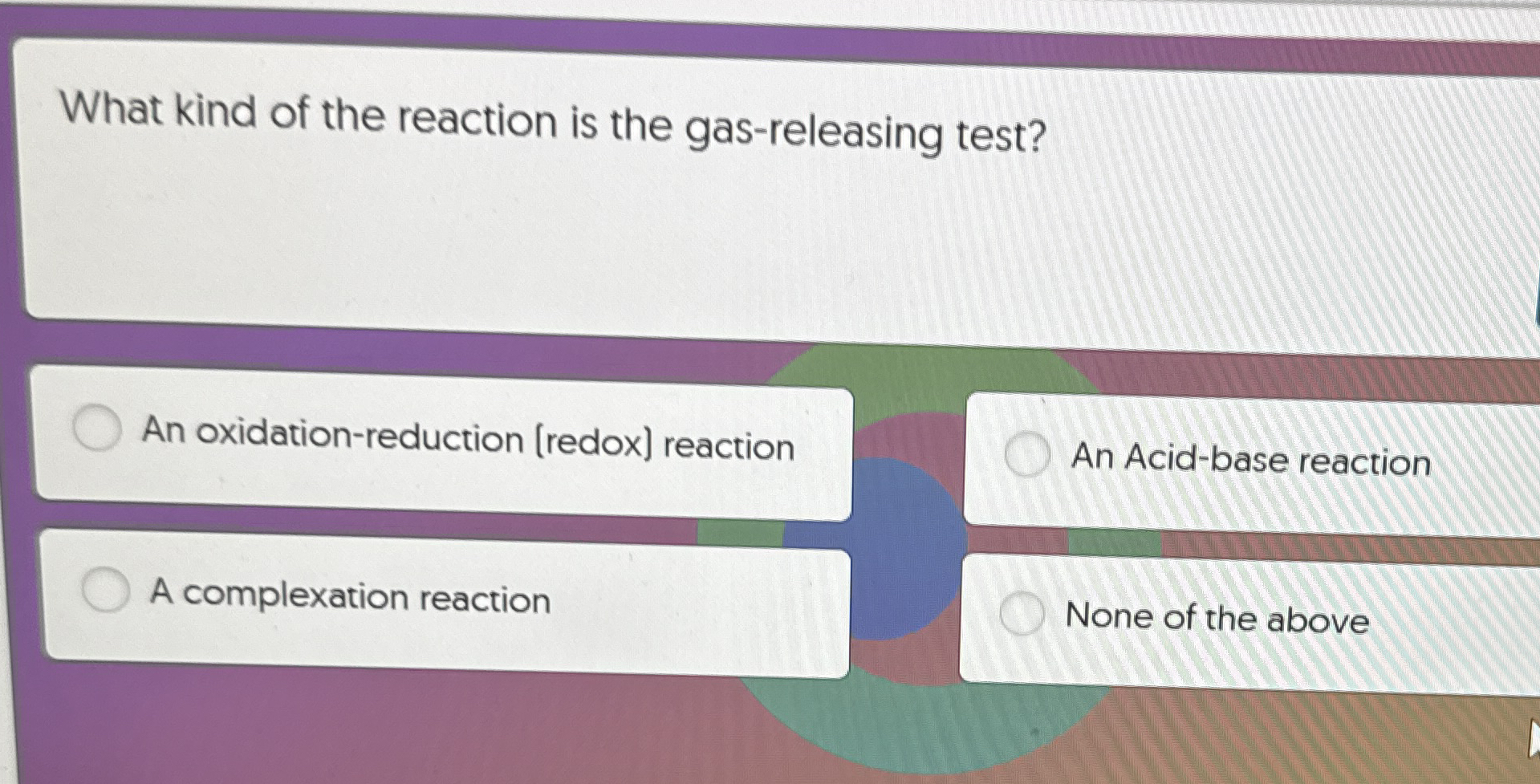 Solved What kind of the reaction is the gas-releasing | Chegg.com