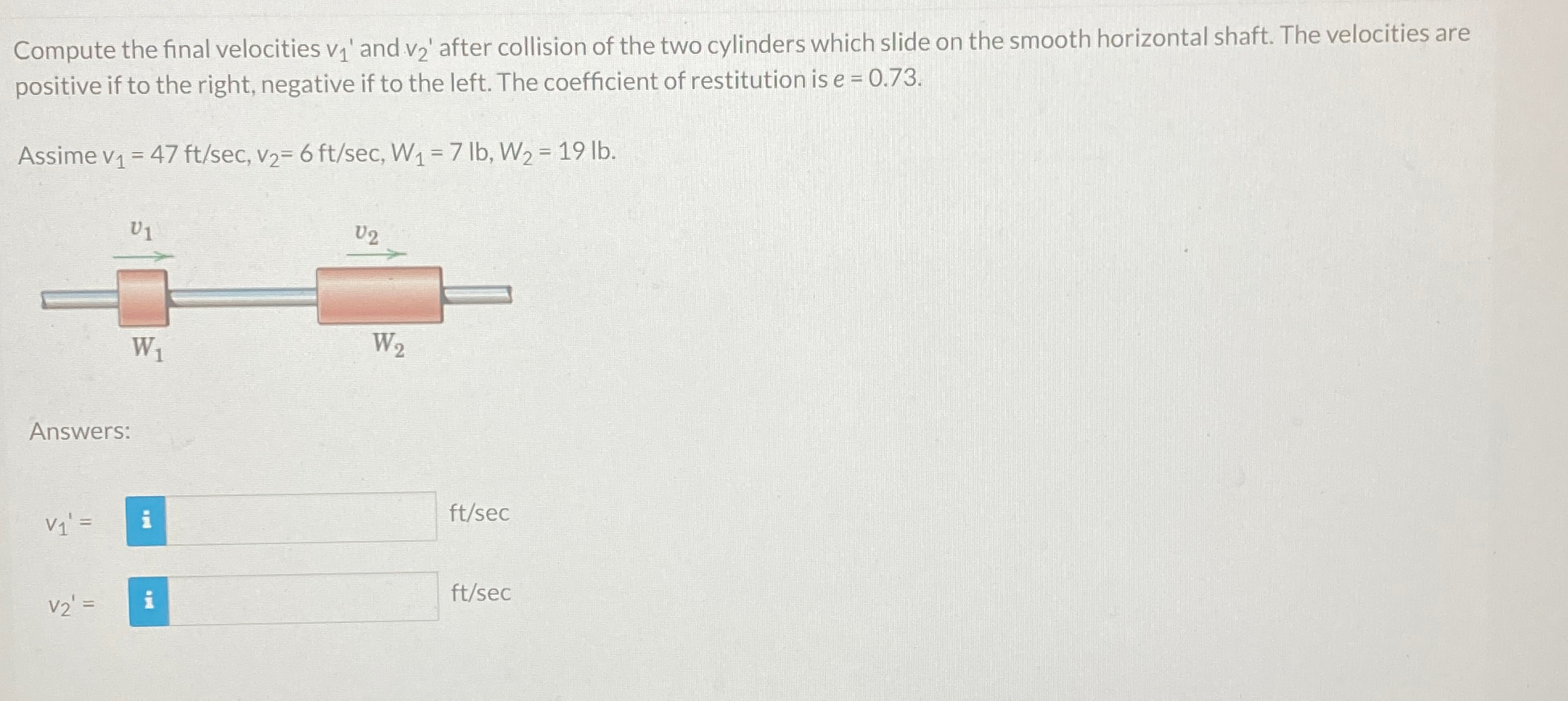 Solved Compute the final velocities v1' ﻿and v2' ﻿after | Chegg.com