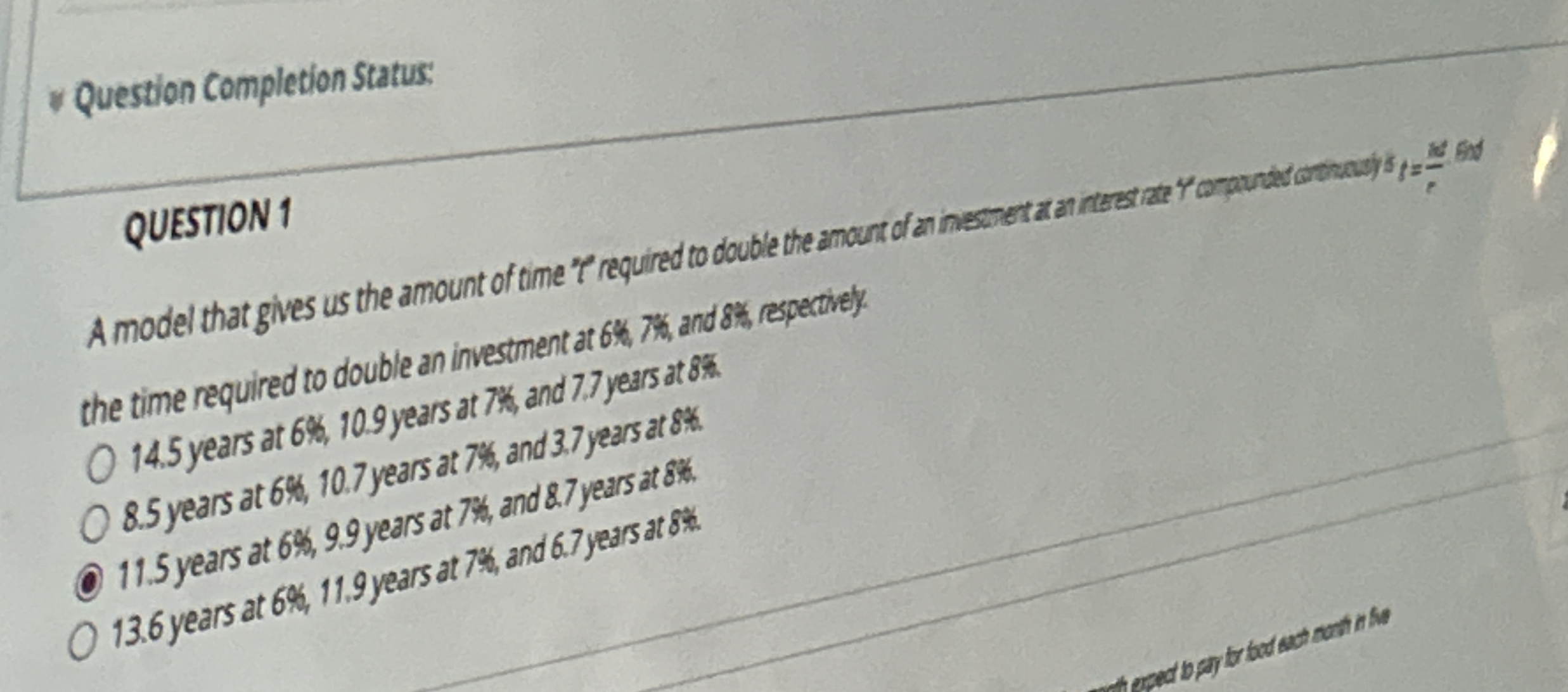 Solved Question Completion Status:QUESTION 1 ﻿the time | Chegg.com