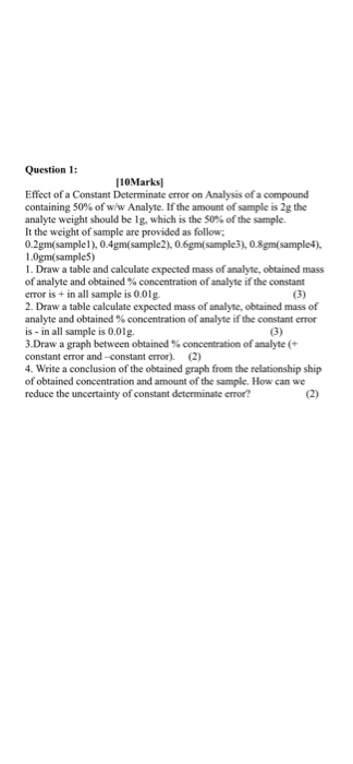 Solved Question 1: [10Marks Effect of a Constant Determinate | Chegg.com