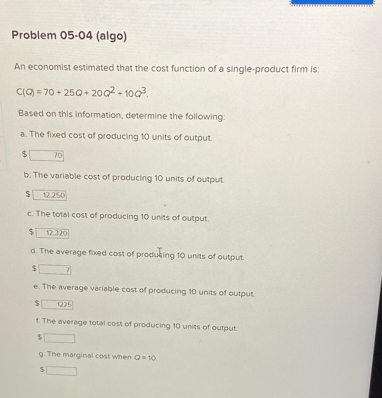 Solved Problem 05-04 (algo)An economist estimated that the | Chegg.com