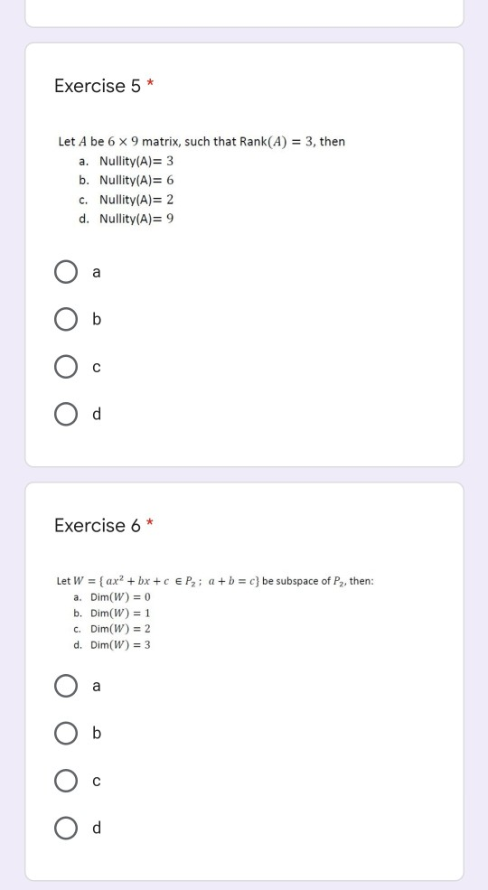 Solved Exercise 5* Let A be 6 x 9 matrix, such that Rank(A) | Chegg.com