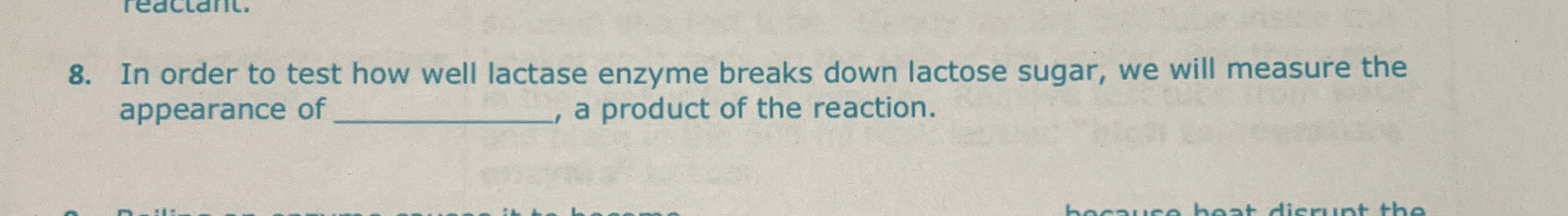 Solved In order to test how well lactase enzyme breaks down | Chegg.com