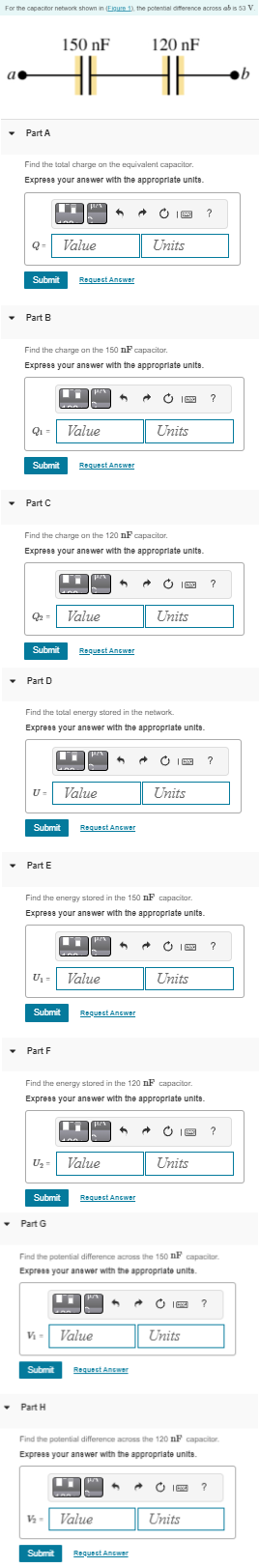 Solved Part AFind the total charge on the equivalent | Chegg.com Solved Part AFind the total charge on the equivalent | Chegg.com