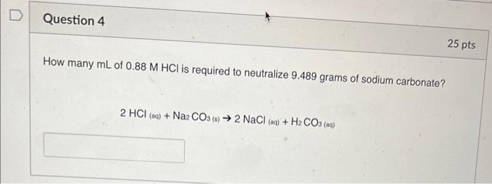 How many mL of 0.88MHCl is required to neutralize | Chegg.com