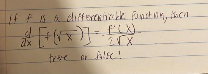 Solved if f is a differentiable function, then | Chegg.com