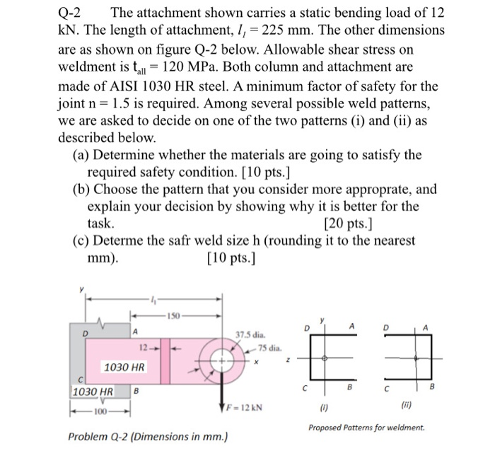 Solved Q-2 The attachment shown carries a static bending | Chegg.com