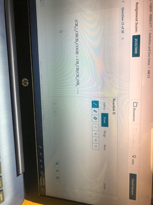 Solved Assignment Score: 2533/3000 Resources Hint Check | Chegg.com