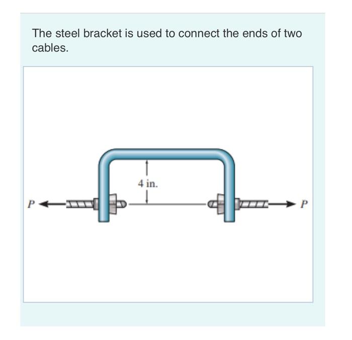 Solved The steel bracket is used to connect the ends of two | Chegg.com