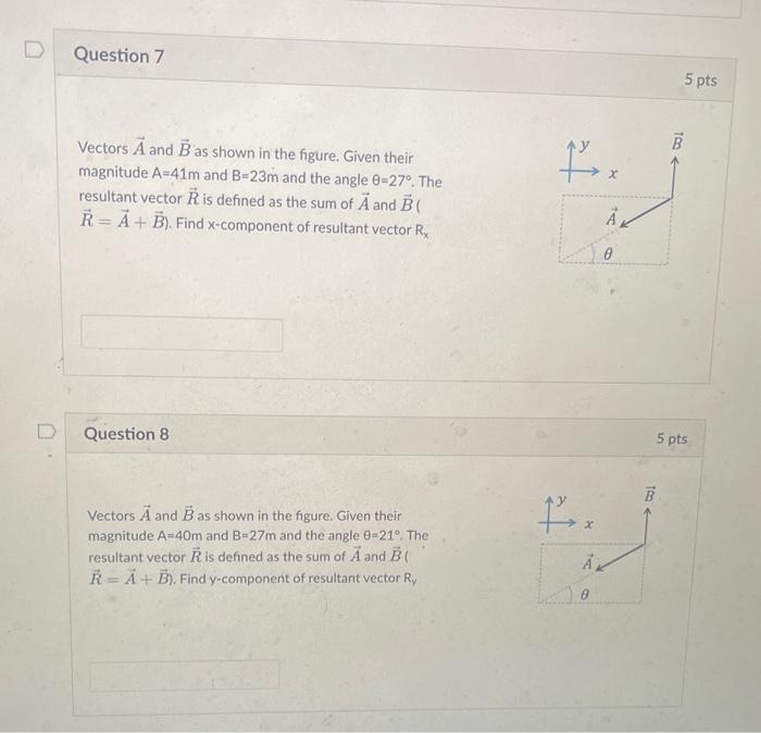 Solved Vectors A and B as shown in the figure. Given their | Chegg.com