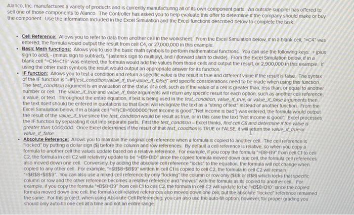 Solved Alanco. Inc. manufactures a variety of products and | Chegg.com