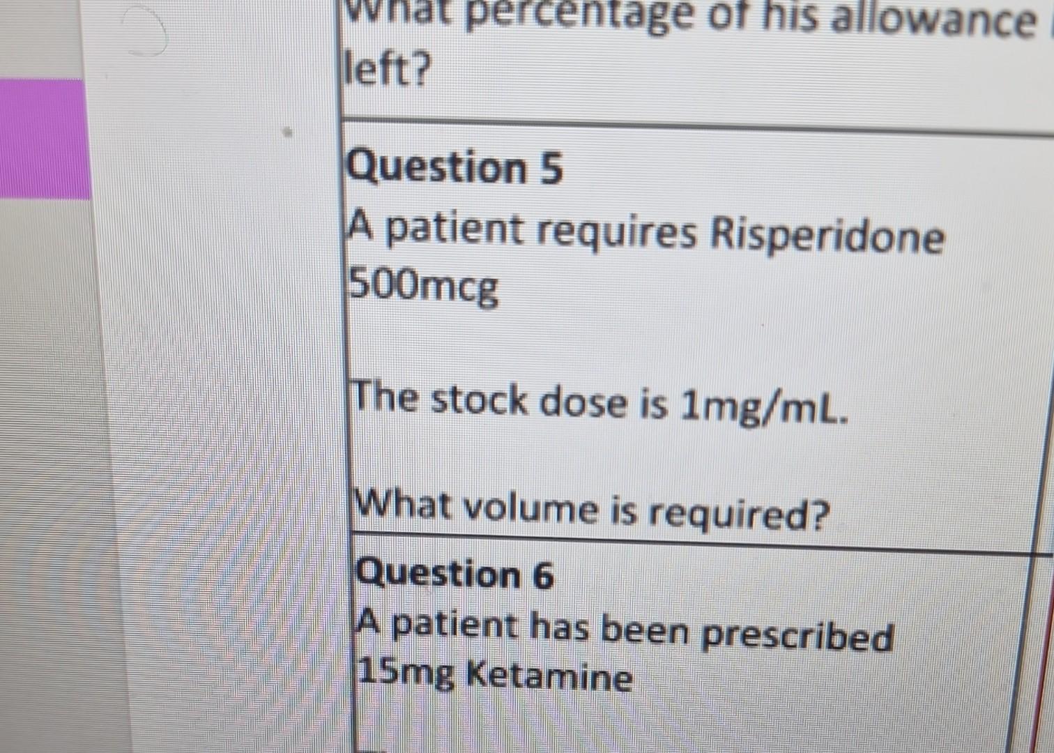 He has taken 900 mL. What percentage of his allowance | Chegg.com