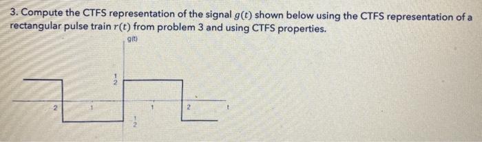 Solved 3. Compute the CTFS representation of the signal g() | Chegg.com