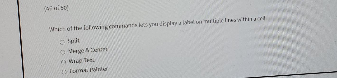 Solved 46 Of 50 Which Of The Following Commands Lets You Chegg