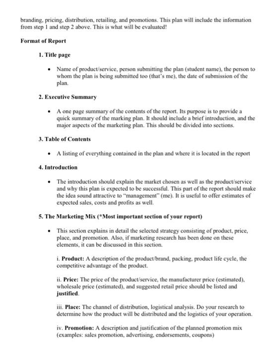 Solved BBB4M Course Culminating Task Marketing Challenge | Chegg.com