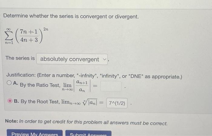 Solved Determine whether the series is convergent or | Chegg.com
