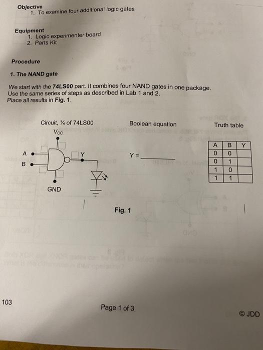 Solved 2. The NOR gato The next part is 74LS02. It combines | Chegg.com