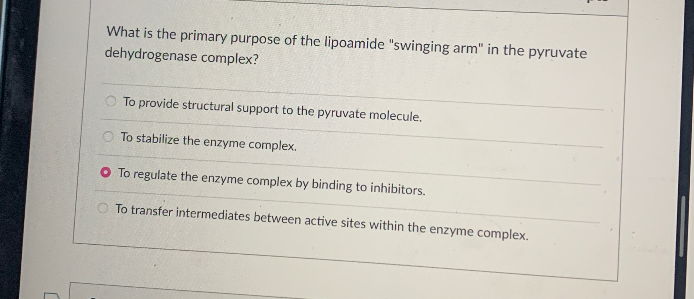 Solved What is the primary purpose of the lipoamide | Chegg.com