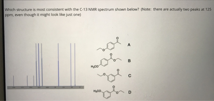 Solved Which structure is most consistent with the C-13 NMR | Chegg.com
