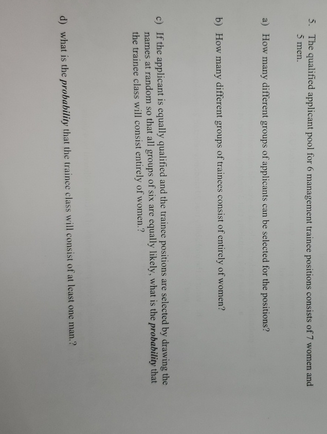 Solved The qualified applicant pool for 6 ﻿management | Chegg.com