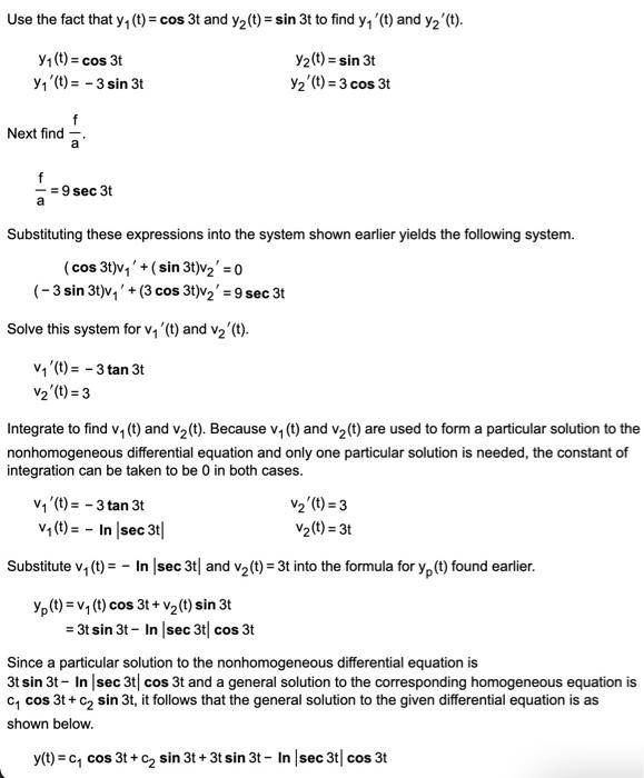 Solved Find a general solution to the differential equation | Chegg.com