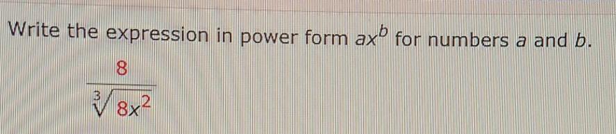 Solved Write the expression in power form axb for numbers a | Chegg.com