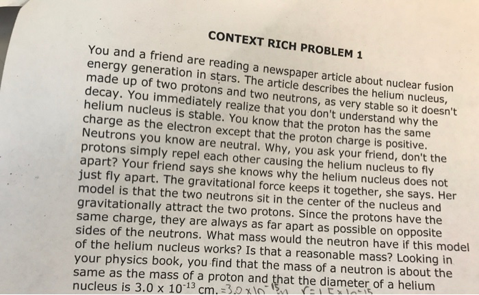 Solved CONTEXT RICH PROBLEM 1 You and a friend are reading a | Chegg.com