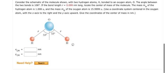 Solved Consider the schematic of the molecule shown, with | Chegg.com