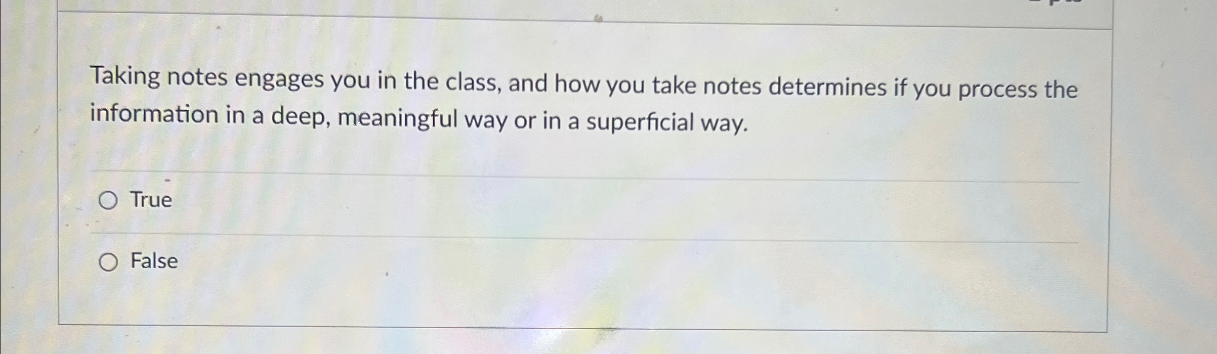 Solved Taking notes engages you in the class, and how you | Chegg.com