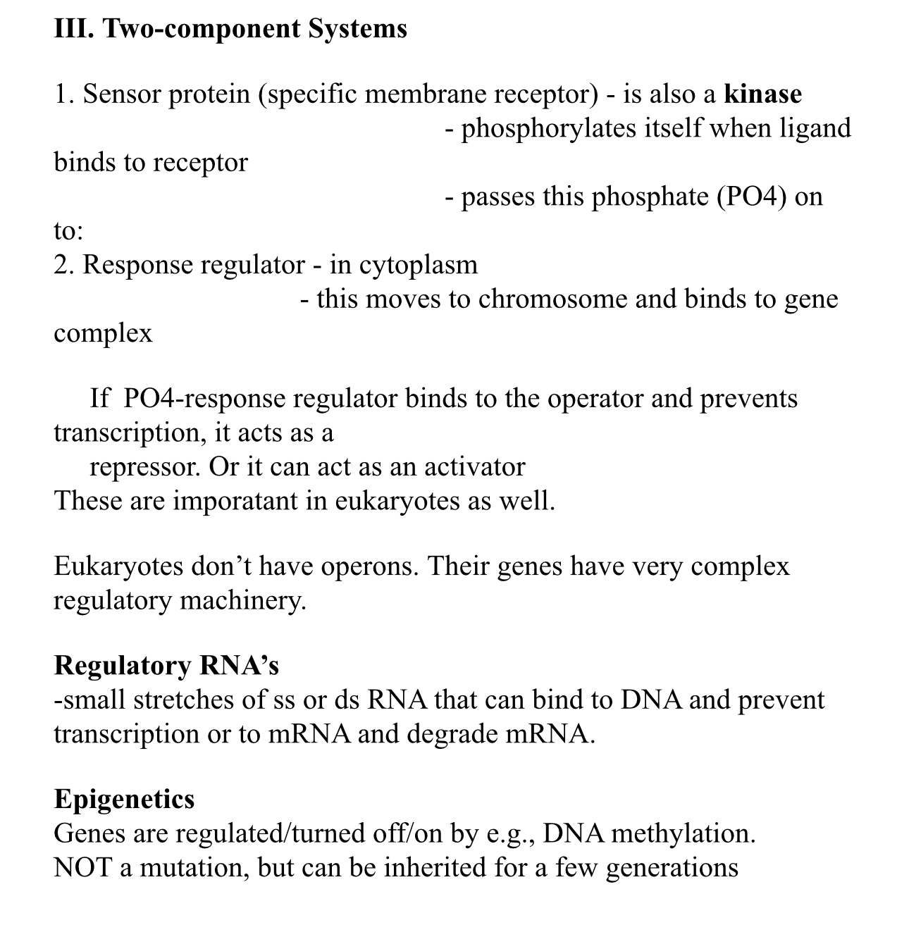 Solved III. Two-component SystemsSensor protein (specific | Chegg.com