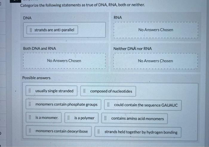 Solved 3 D Categorize the following statements as true of | Chegg.com