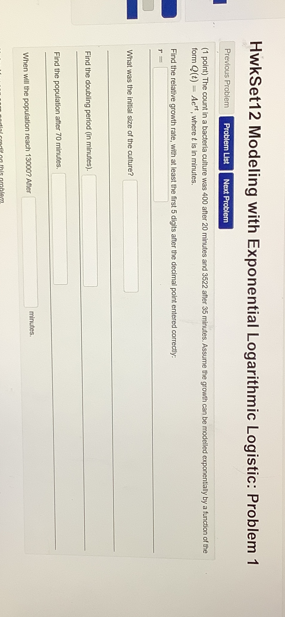 HwkSet12 ﻿Modeling with Exponential Logarithmic | Chegg.com