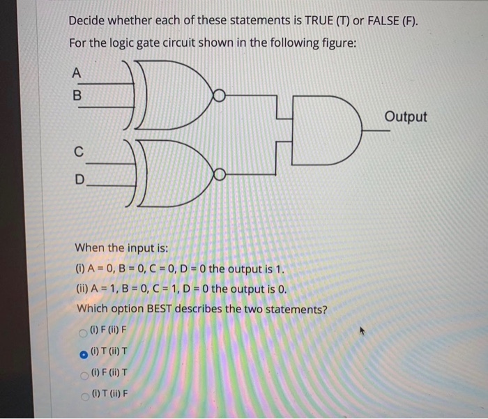 Solved Decide whether each of these statements is TRUE (T) | Chegg.com