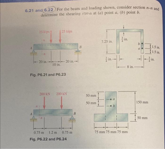 Solved 6.21 and 6.22 For the beam and loading shown, | Chegg.com