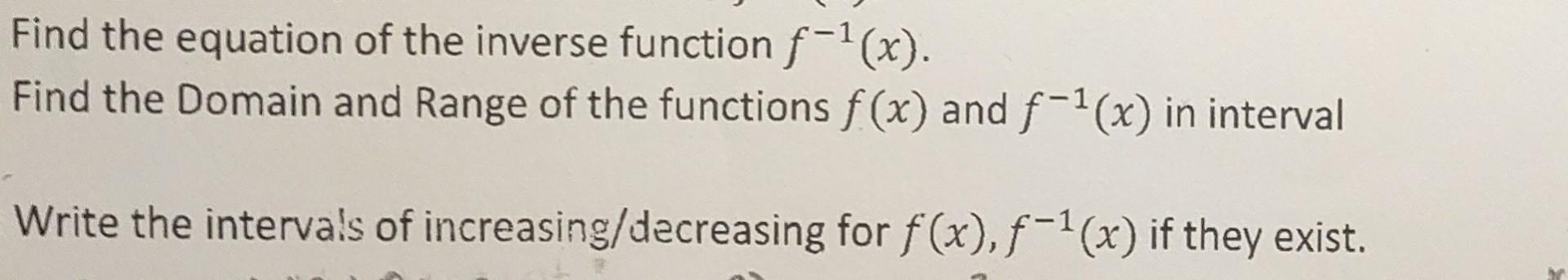 Solved f(x)=2x−3+1Find the equation of the inverse function | Chegg.com