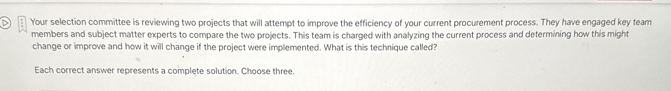 Solved Your selection committee is reviewing two projects | Chegg.com