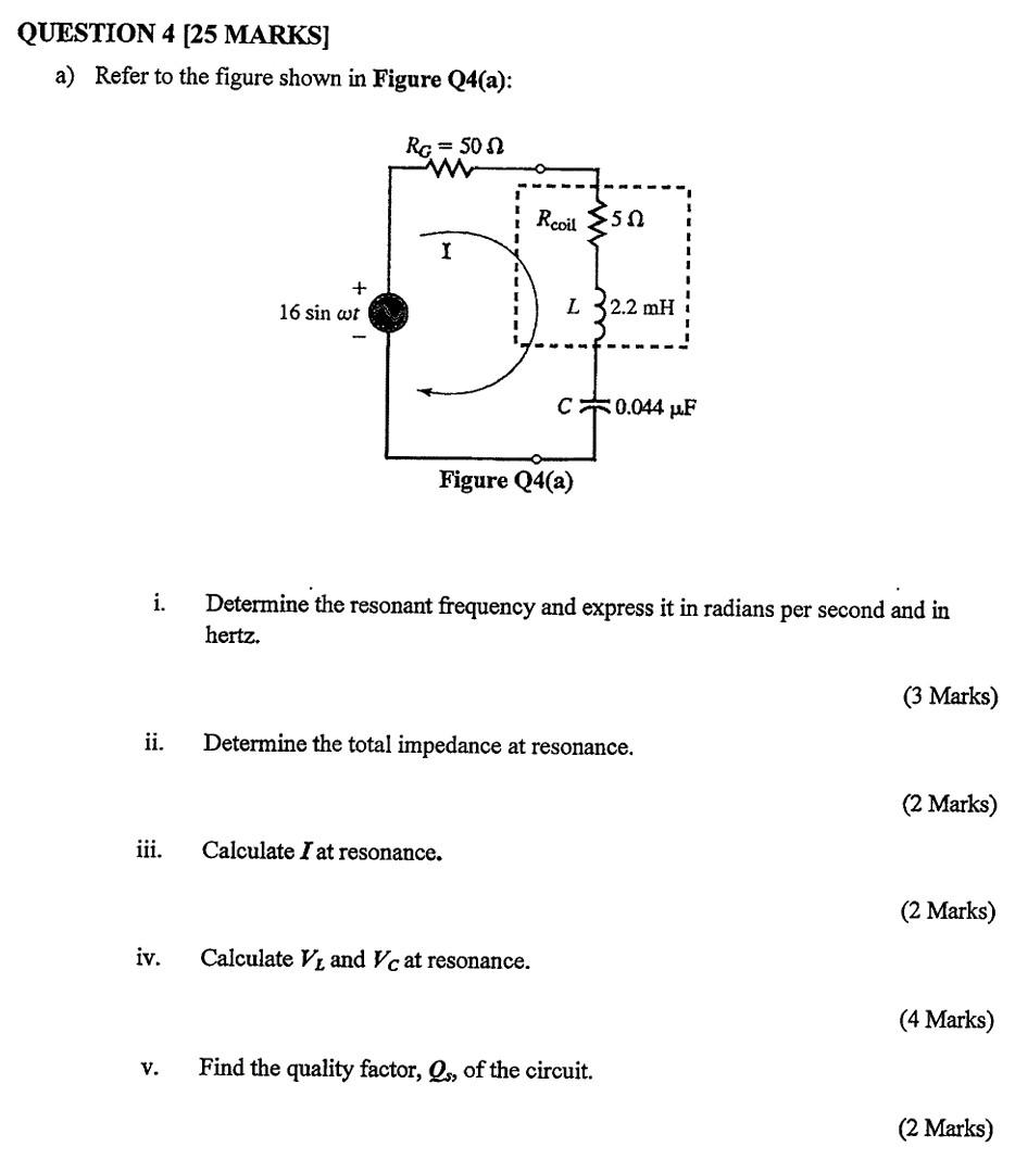 Solved a) Refer to the figure shown in Figure Q4(a): i. | Chegg.com