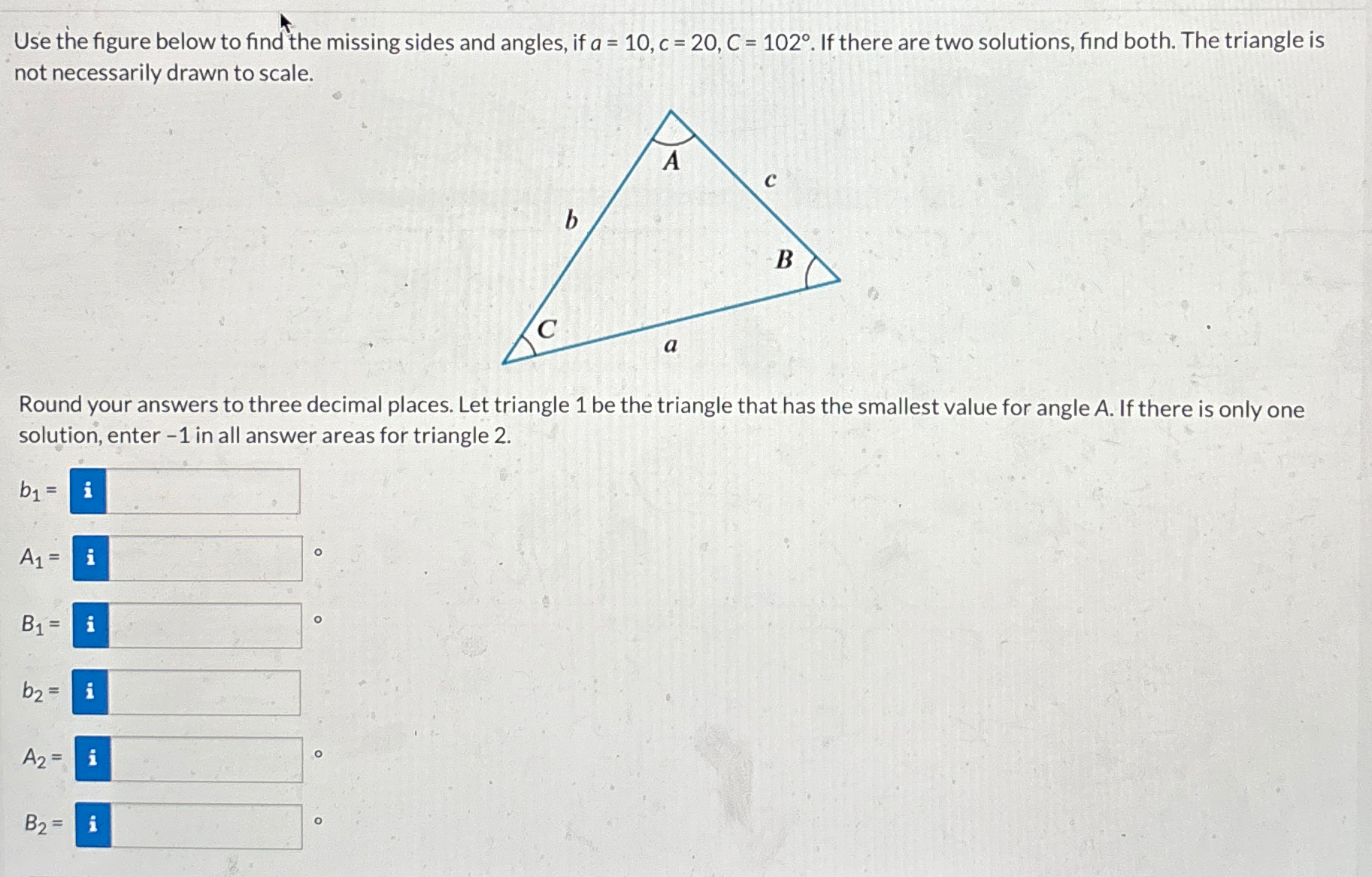 Use the figure below to find the missing sides and | Chegg.com