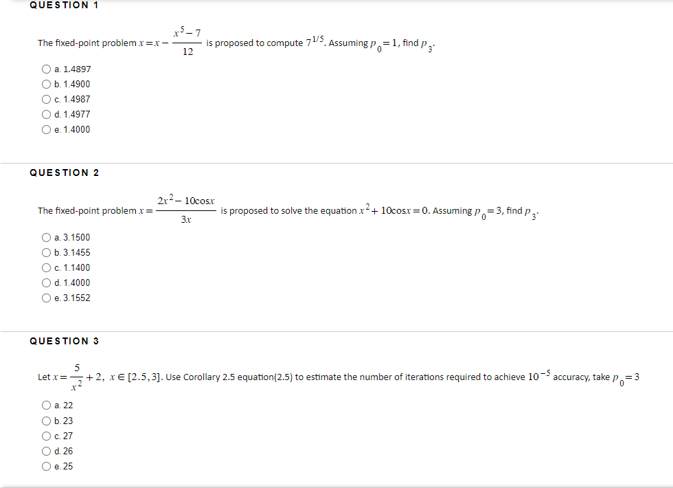 Solved Numerical analysis questions,NO AI PLEASEPLEASE SOLVE | Chegg.com