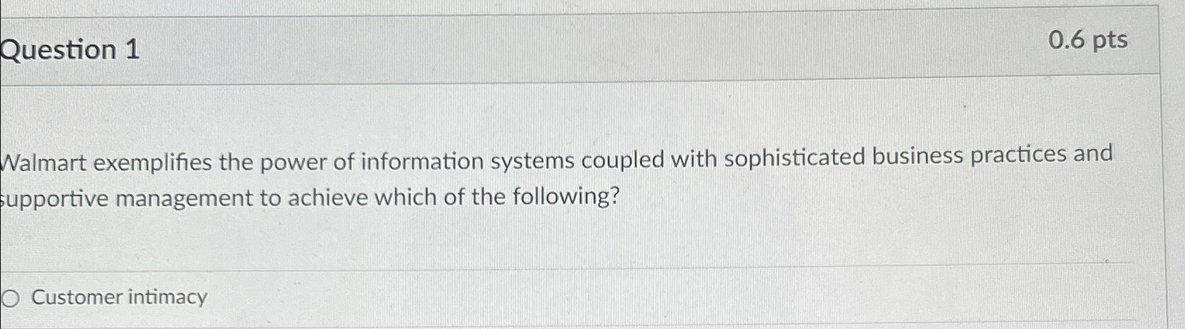 Solved Question 10.6ptsWalmart exemplifies the power of | Chegg.com