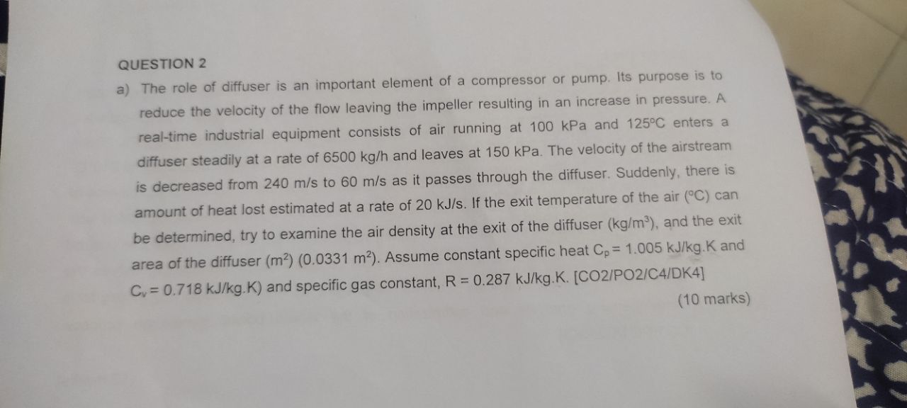 Solved QUESTION 2a) ﻿The role of diffuser is an important | Chegg.com