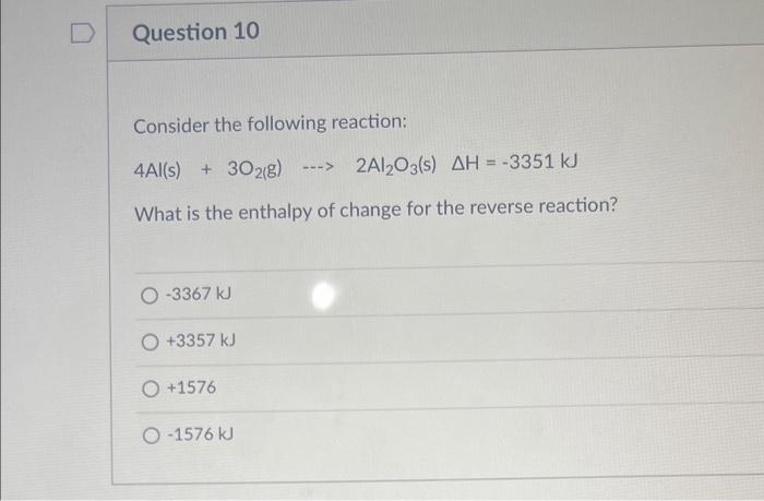 Solved Consider the following reaction: 4Al(s)+3O2( | Chegg.com