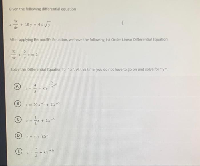 Solved Given the following differential equation | Chegg.com