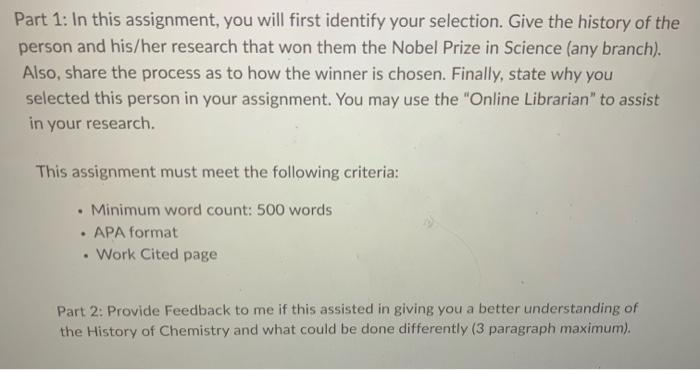 Part 1: In this assignment, you will first identify | Chegg.com