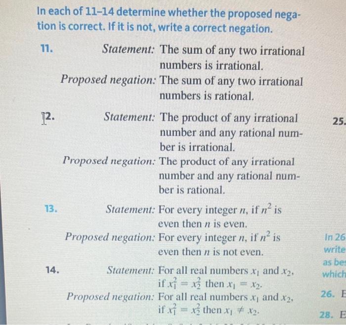 Solved In each of 11-14 determine whether the proposed | Chegg.com