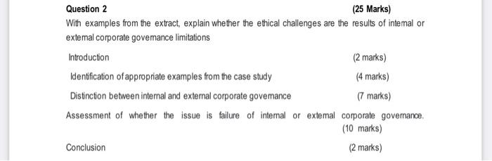 Solved Question 2 (25 Marks) With examples from the extract, | Chegg.com