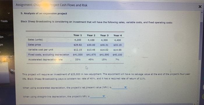 Solved 5. Analysis of an expansion project Black Sheep | Chegg.com