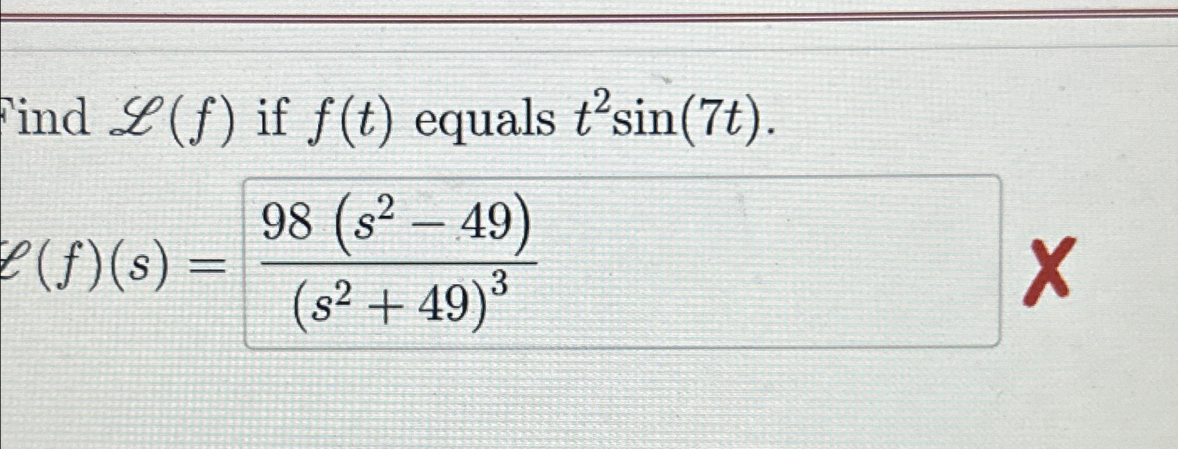 Solved ind L(f) ﻿if f(t) ﻿equals | Chegg.com